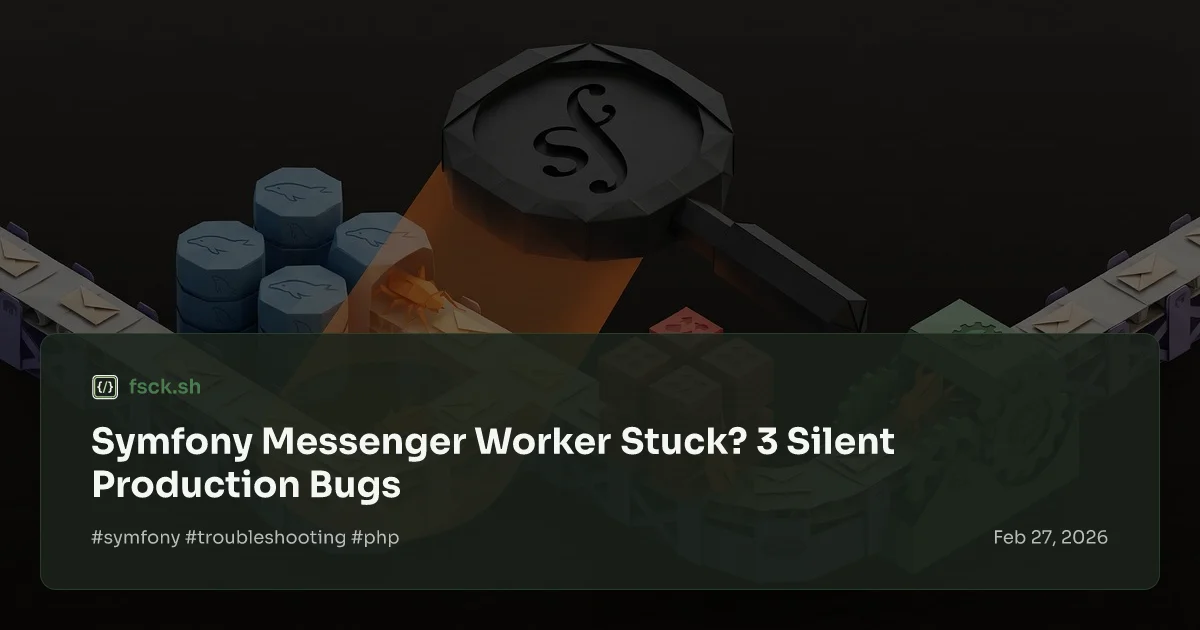 Symfony Messenger Worker Stuck? 3 Silent Production Bugs - fsck.sh